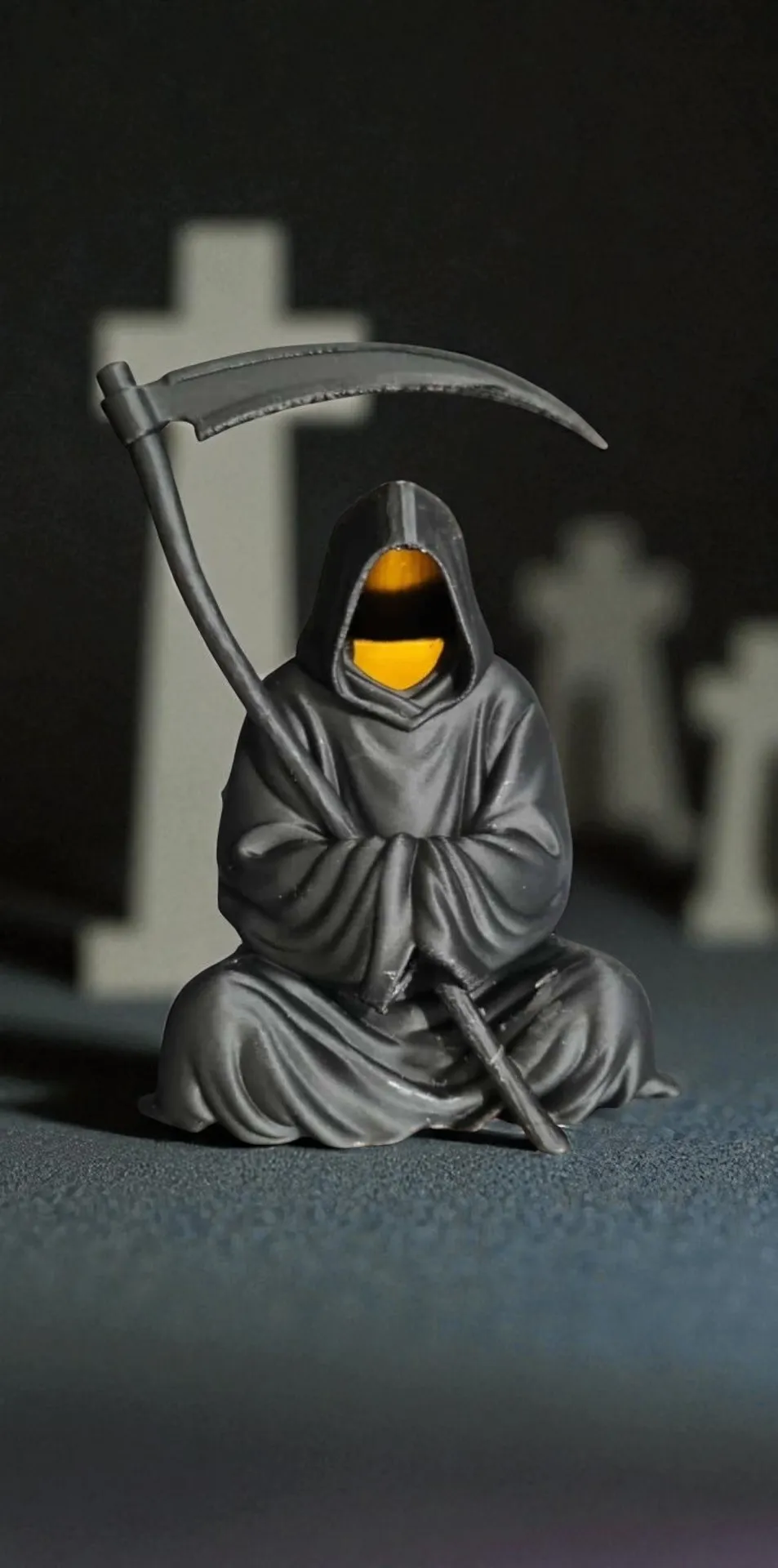 The Meditative Reaper with LED candle - Free 3D Print Model - MakerWorld