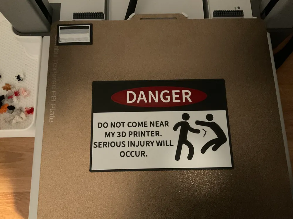 3D printer warning sign by RealD MakerWorld: Download Free 3D Models