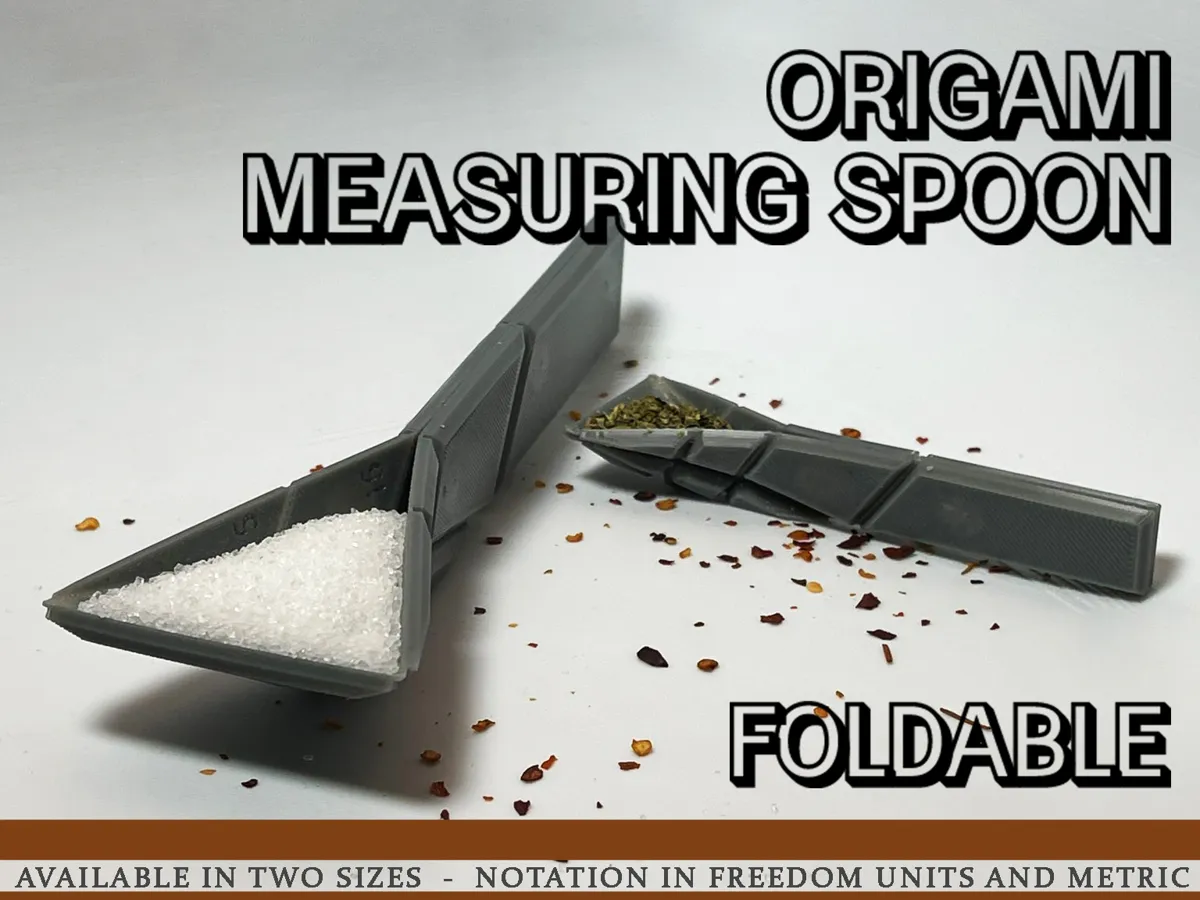 Origami Foldable Measuring Spoon - TBSP/ML - Free 3D Print Model ...