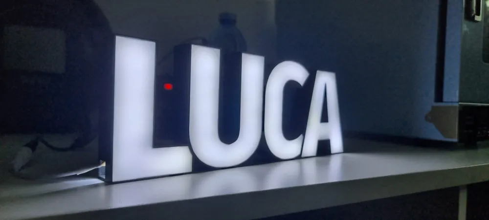 Illuminated sign with the name Luca by Luca Sirianni - MakerWorld