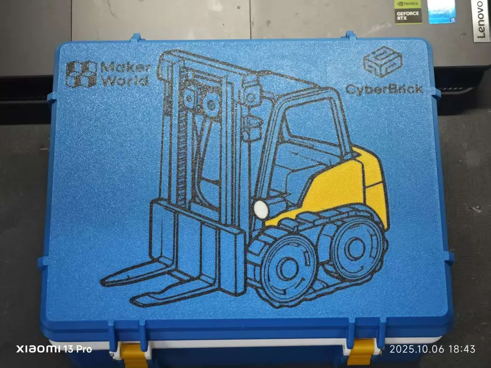 CyberBrick Remote Control Small Forklift Storage Box - Free 3D Print ...
