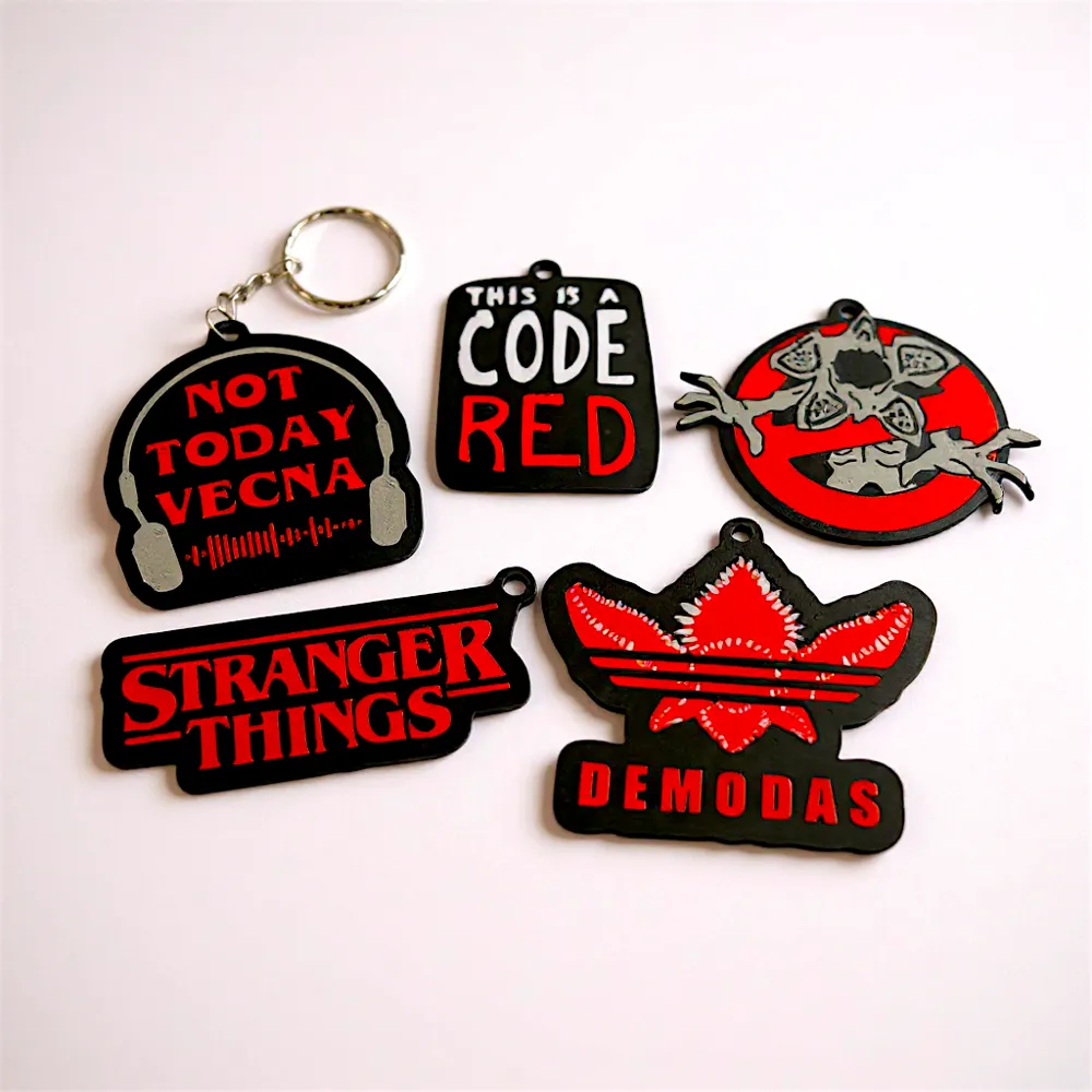 Stranger Things keychain Pack 5 Piece - Free 3D Print Model - MakerWorld