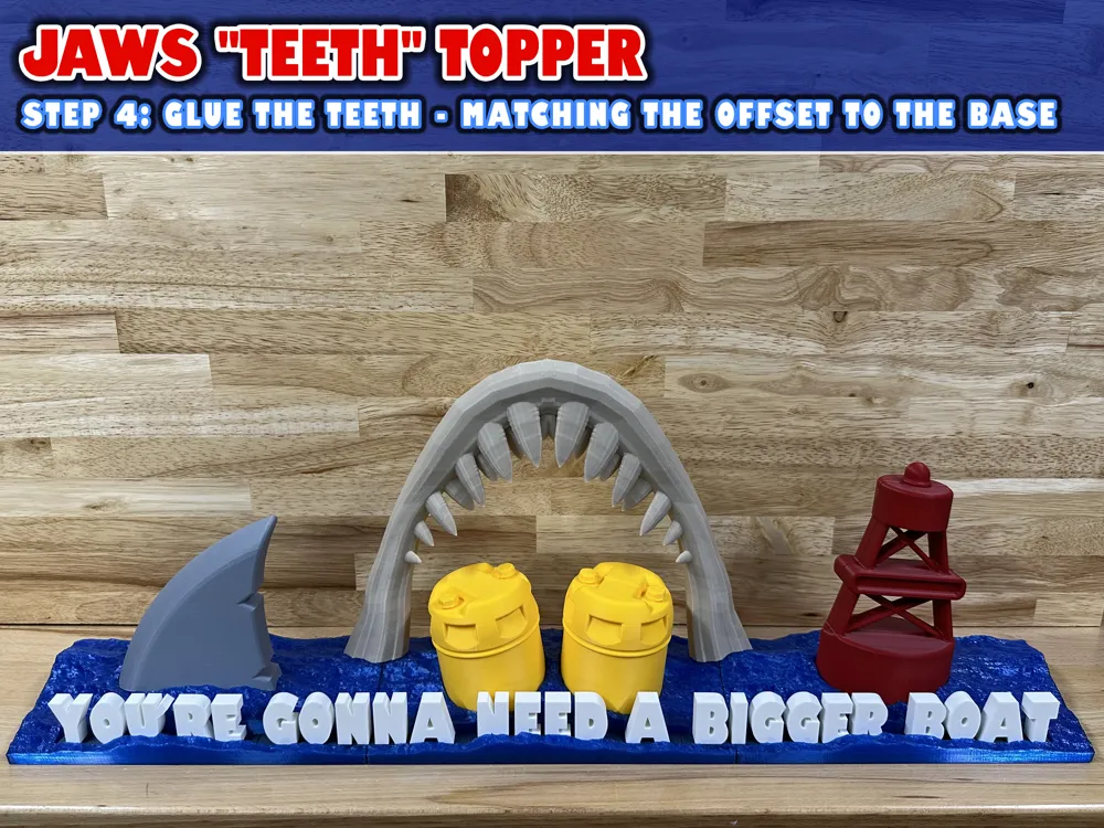 Stern Pinball: Jaws "Teeth" Topper - Free 3D Print Model - MakerWorld