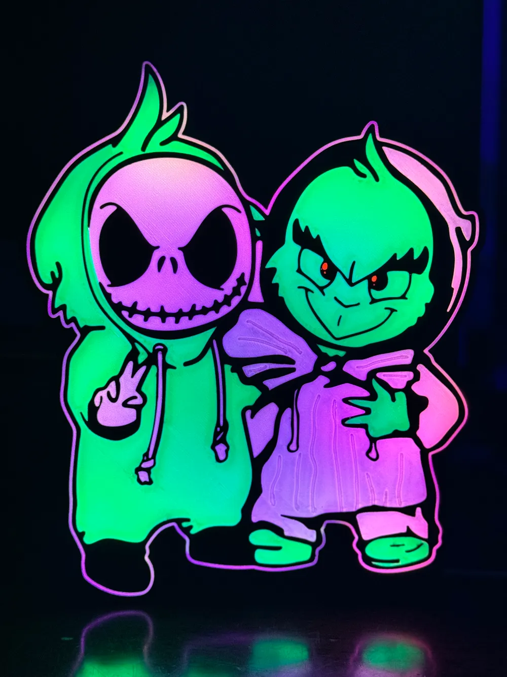 Jack And The Grinch BFF LED Light Box by Bearded Dad Designz - MakerWorld