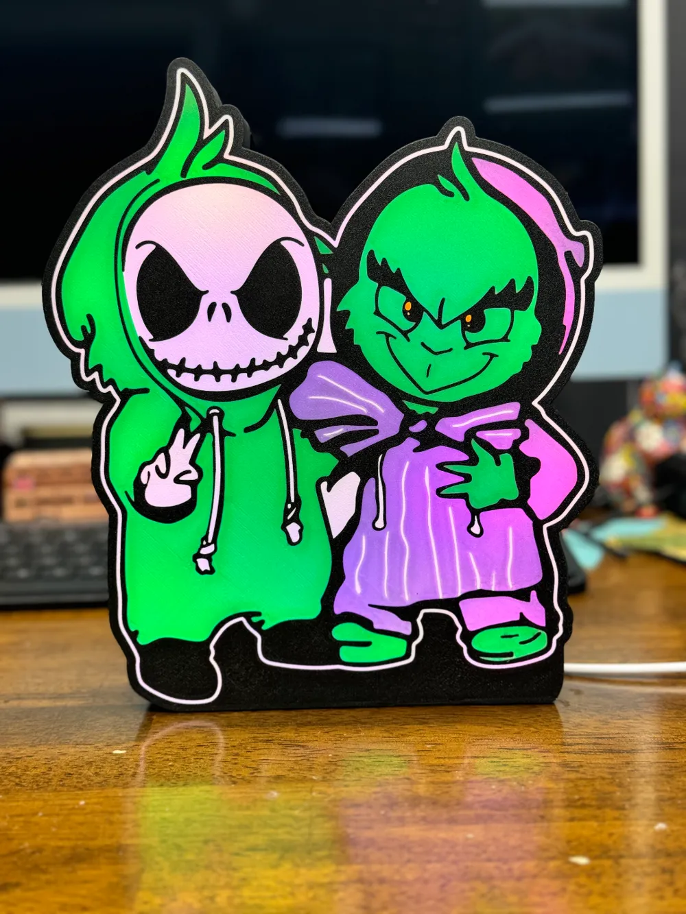 Jack And The Grinch BFF LED Light Box by Bearded Dad Designz - MakerWorld