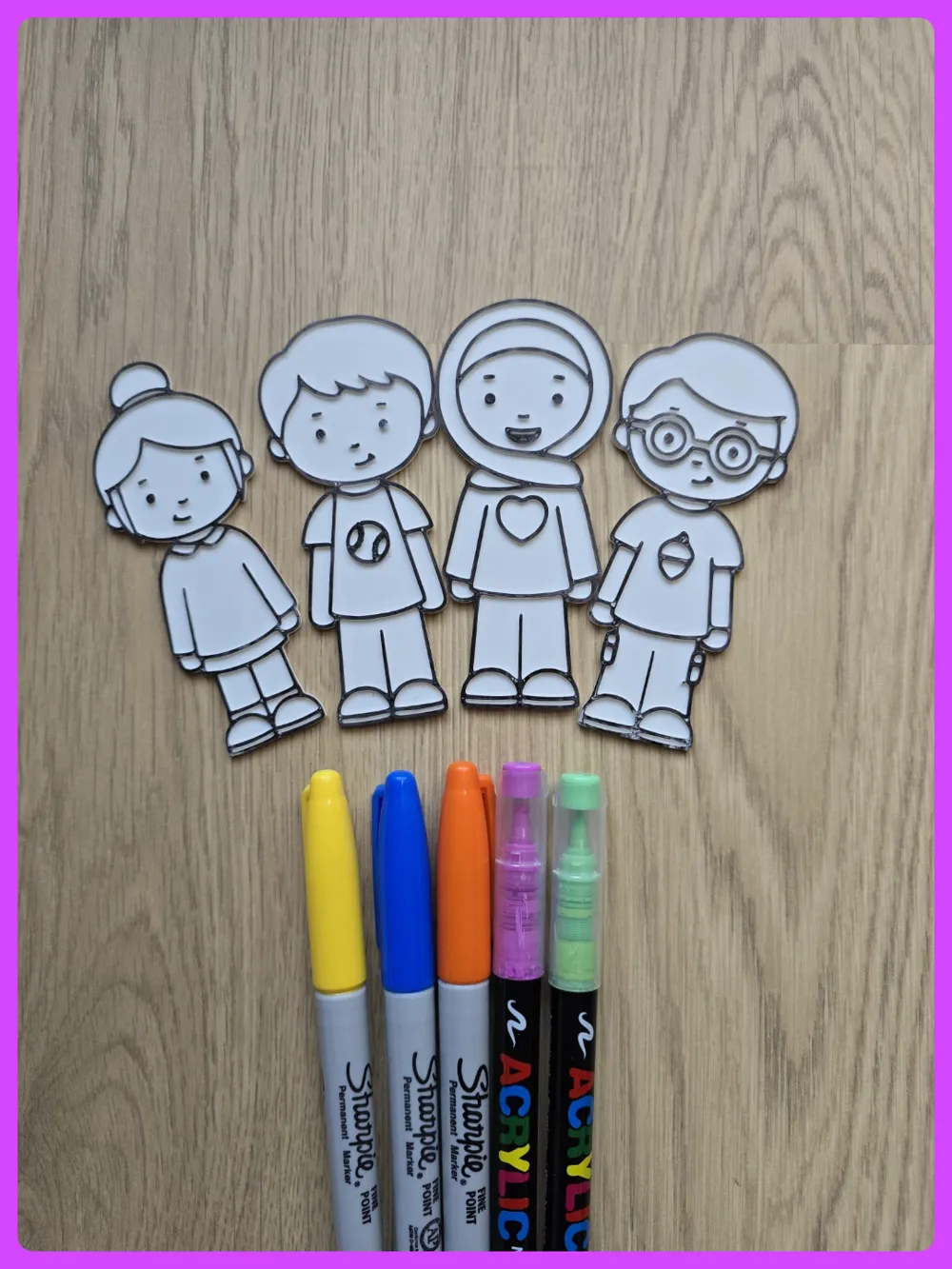 Cute Kids Girl Boy Children No Ams Color Diy Set 5 - Free 3D Print ...