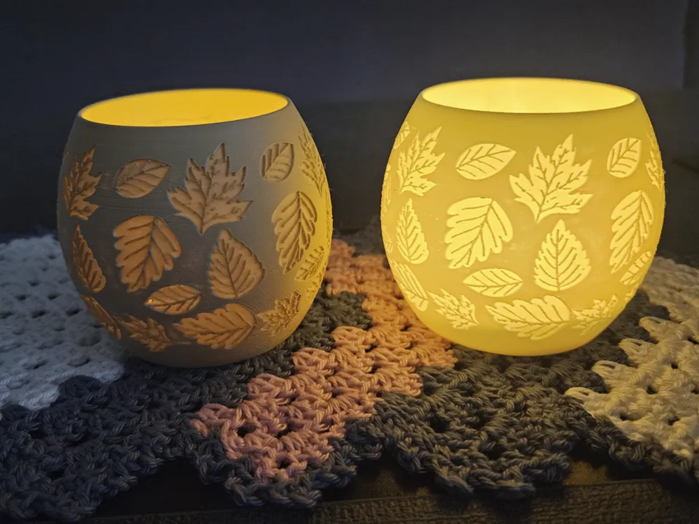 Tealight with fall decor by Ralf_3D MakerWorld: Download Free 3D Models