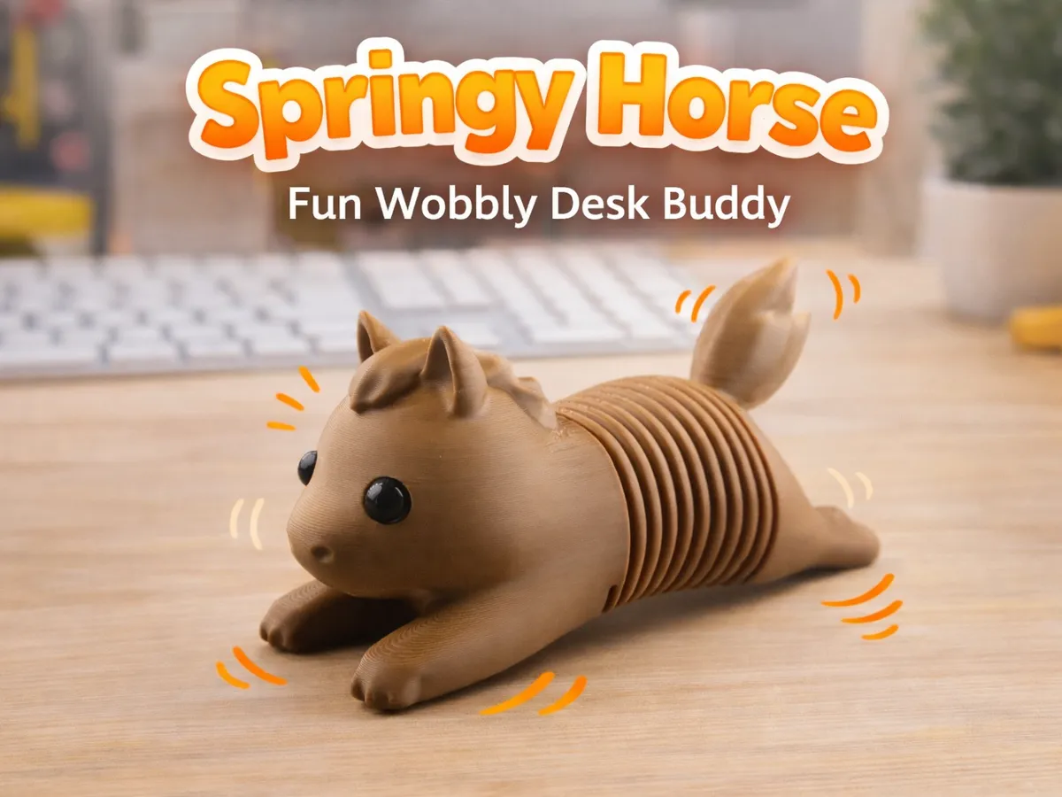 Springy Horse – Fun Wobbly Cute Desk Buddy - Free 3D Print Model ...