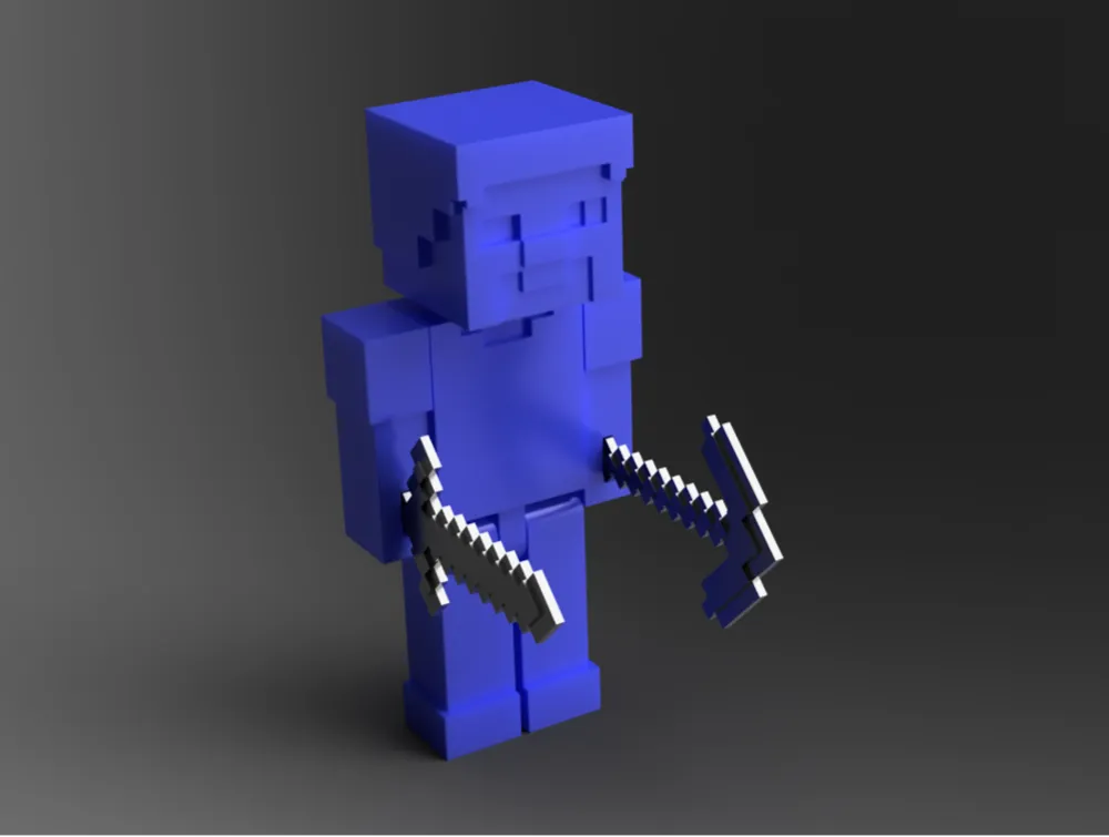 Minecraft Steve Moving Hands Legs Print in Place by Zdenek MakerWorld ...