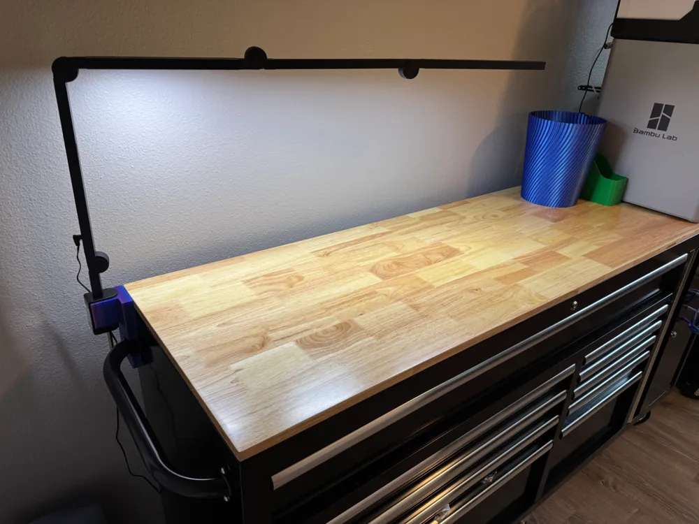 Husky Workbench Desk Lamp Mount by Andy MakerWorld: Download Free 3D Models