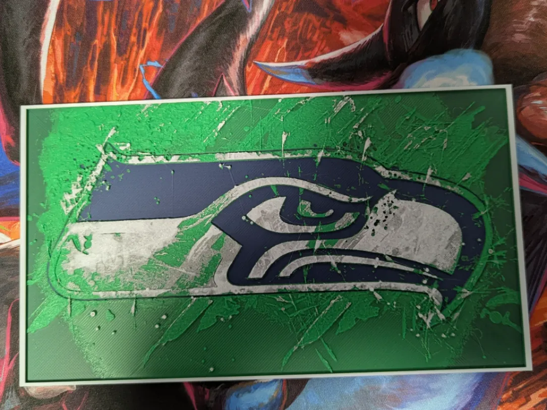Seattle Seahawks HueForge - Free 3D Print Model - MakerWorld