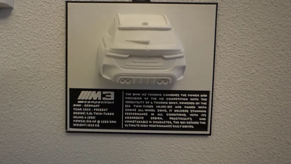 BMW M3 Touring G81 Car Wall Art - Free 3D Print Model - MakerWorld