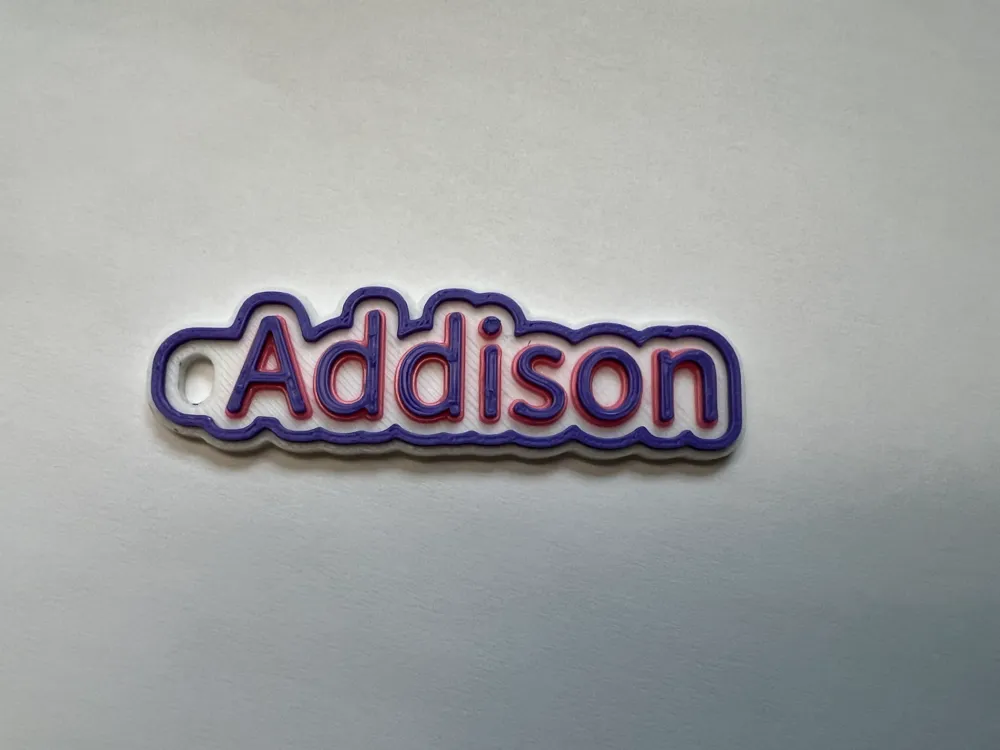 Addison Nametag Keychain by KaBooM MakerWorld: Download Free 3D Models