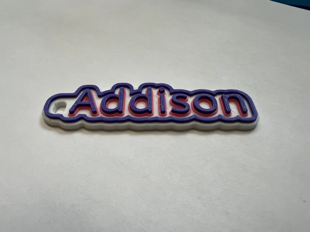 Addison Nametag Keychain by KaBooM - MakerWorld