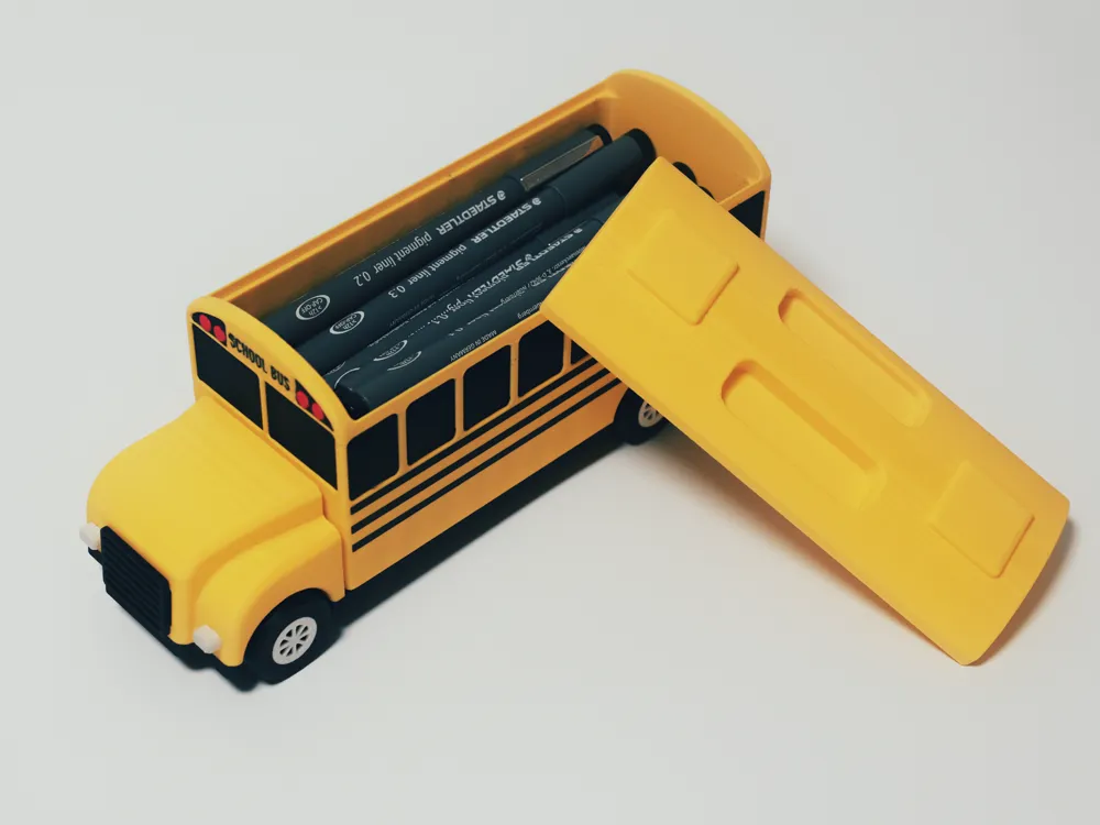 School Bus Pencil Case - Free 3D Print Model - MakerWorld