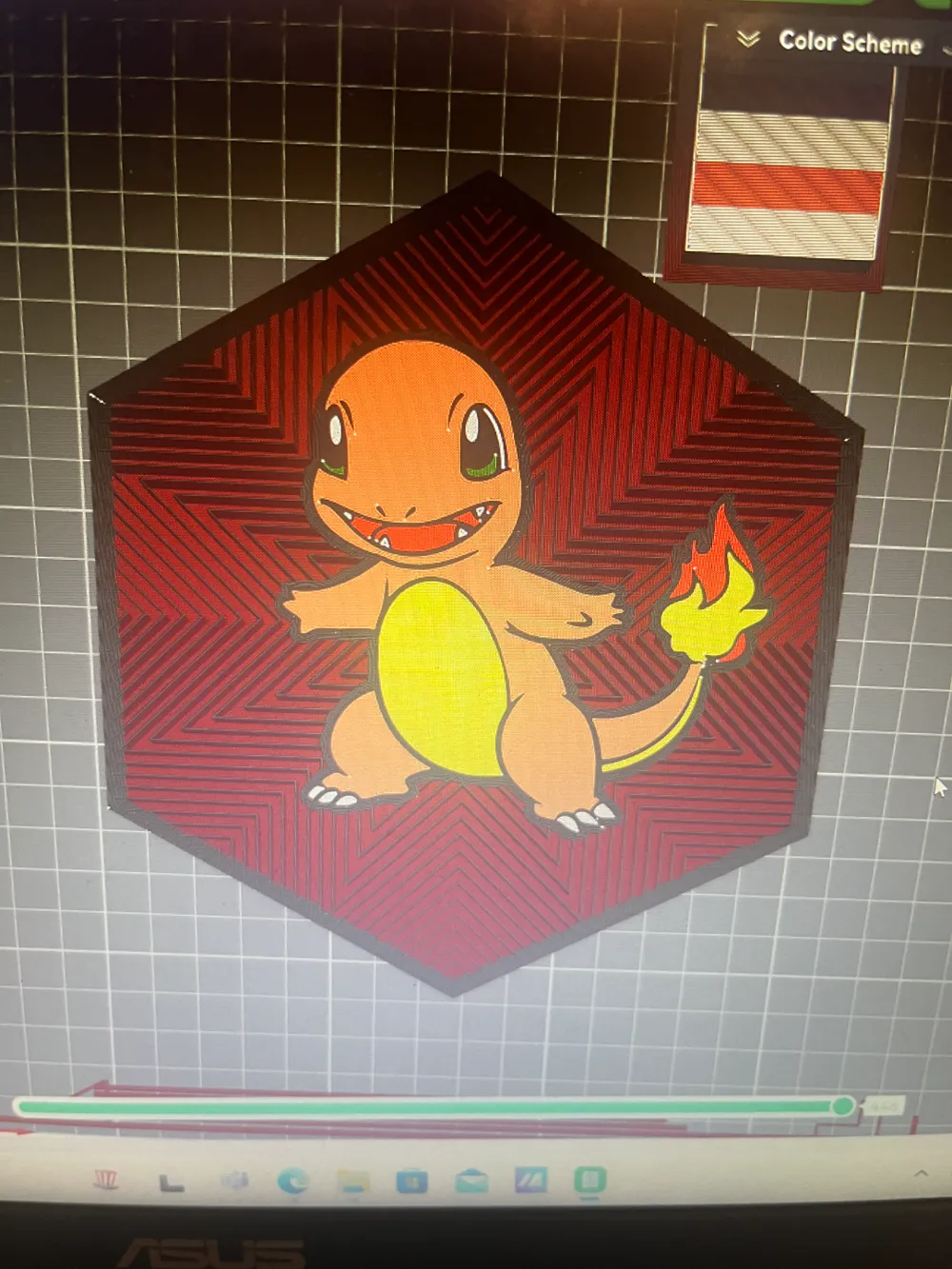 04 Charmander Hex Wall Art by Laced Up Prints - MakerWorld