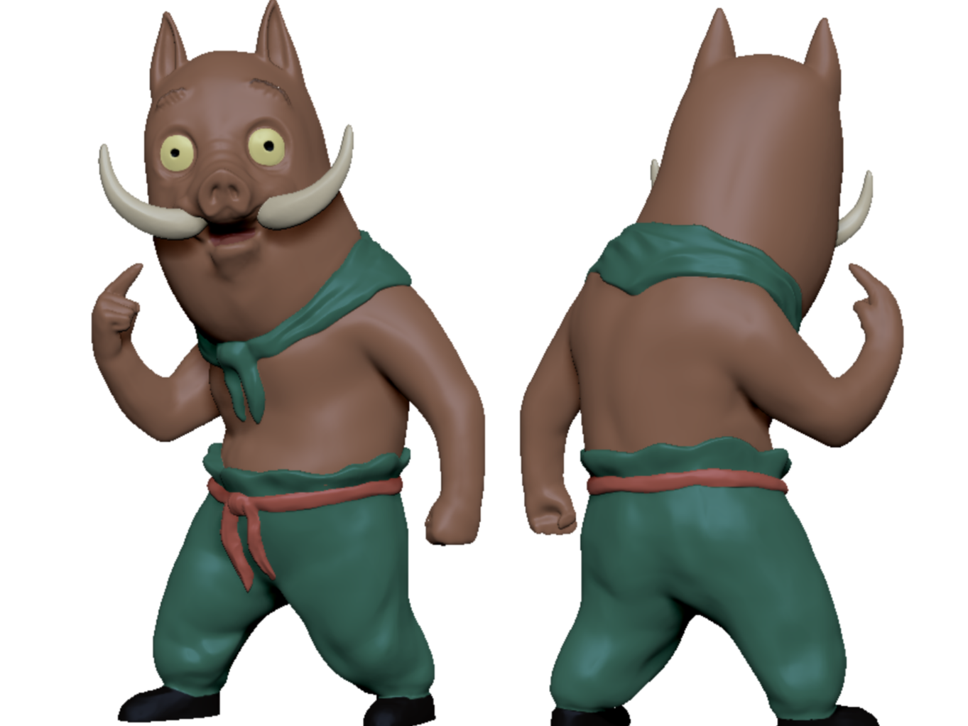 The Questioning Piggy Demon from Langlangshan, only 15g, 10cm tall by ...