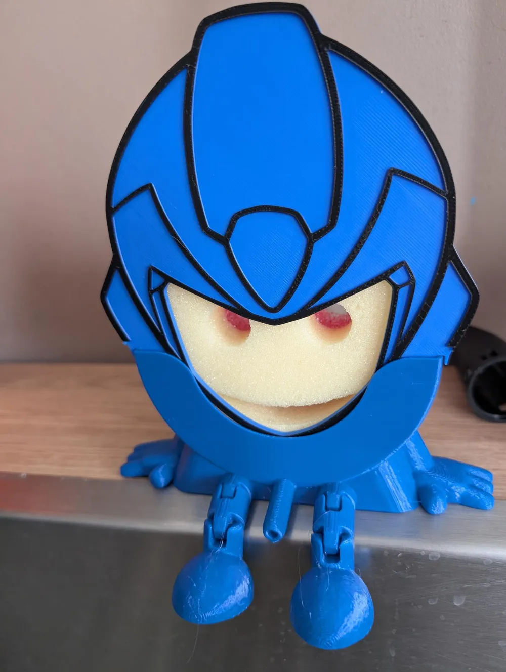 Megaman Scrub Daddy/ Mommy mask - Free 3D Print Model - MakerWorld