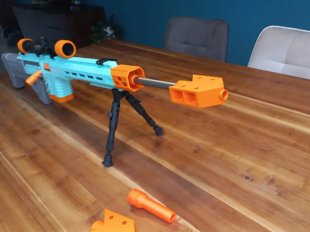 Nerf sniper-style scar for 16mm barrel - Free 3D Print Model - MakerWorld