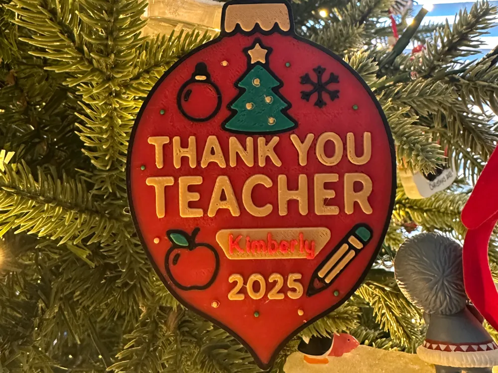 Teacher Ornament (Customizable) by Sgambaro MakerWorld: Download Free ...
