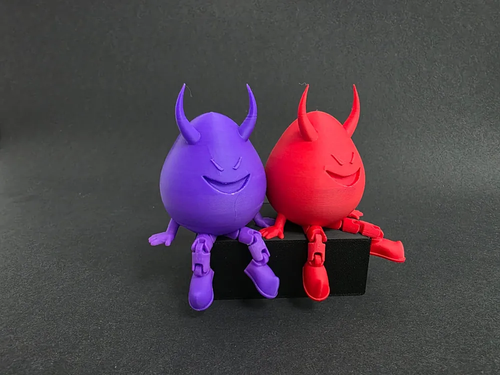Easter Egg Devil Egg Buddy with flexi legs hands by Ireality - MakerWorld