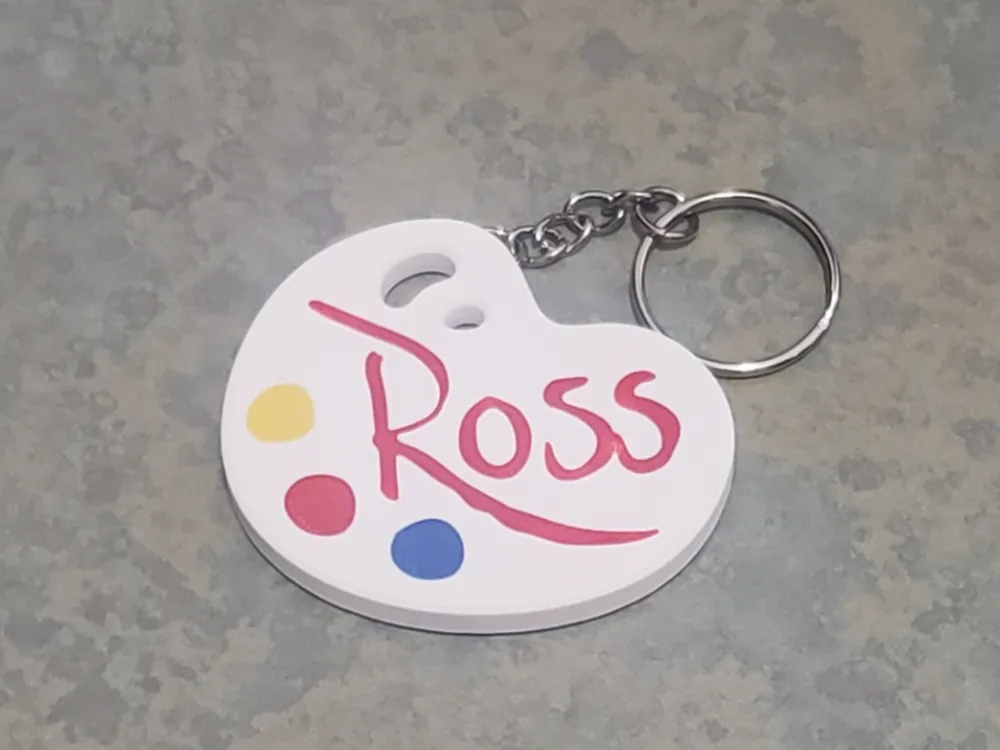 Bob Ross Happy Little Magnet or Keychain palette - Free 3D Print Model ...