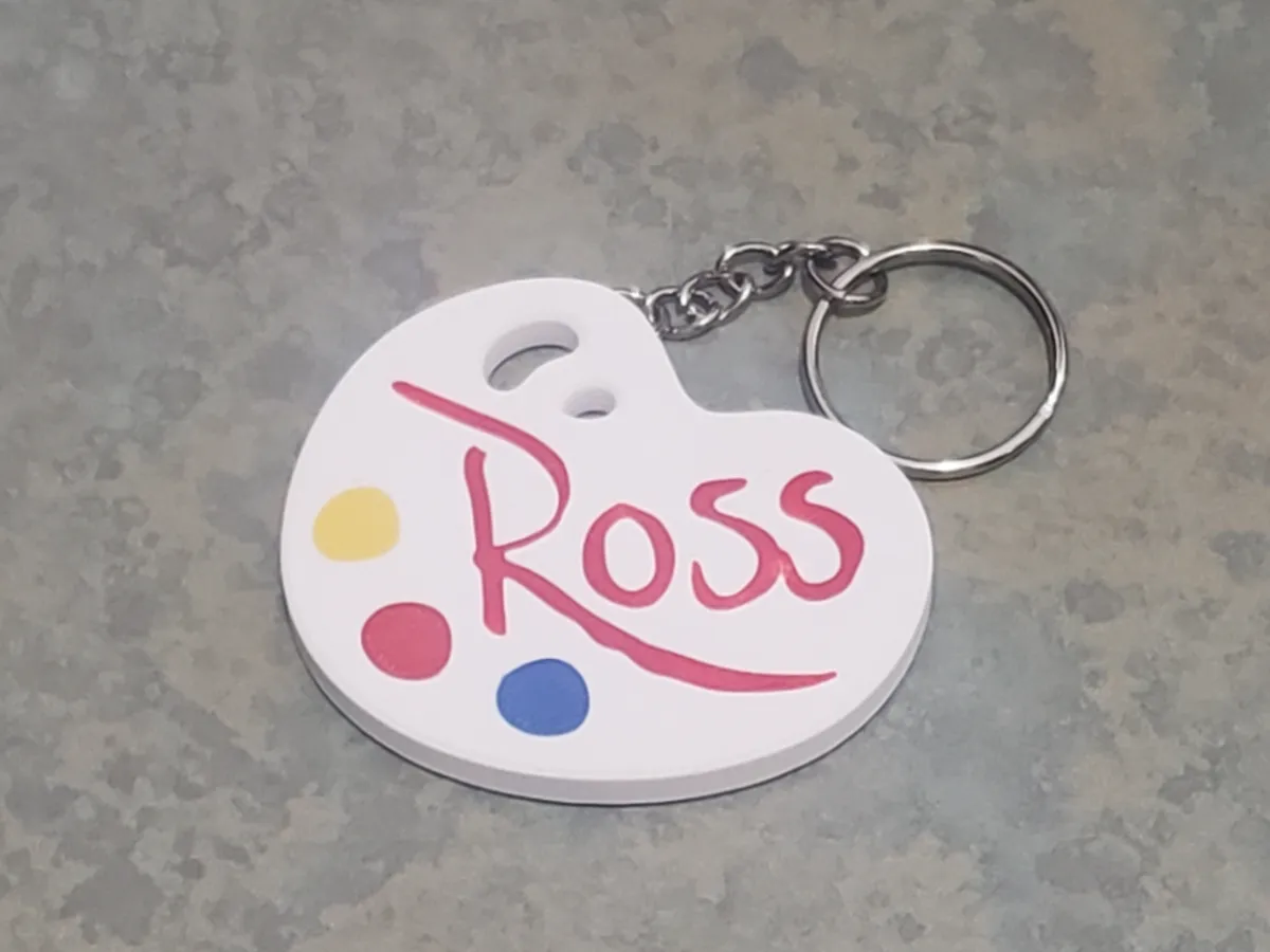 Bob Ross Happy Little Magnet or Keychain palette - Free 3D Print Model ...