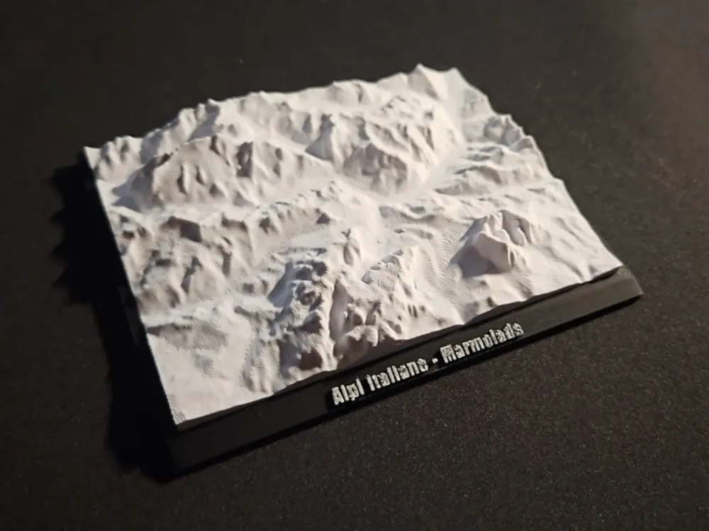 Marmolada Mountain Relief Map Display by Oneshotblu - MakerWorld