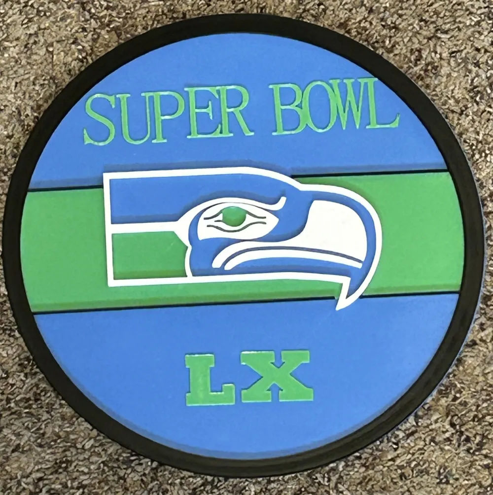 Seattle Seahawks Retro Fan Sign - Free 3D Print Model - MakerWorld