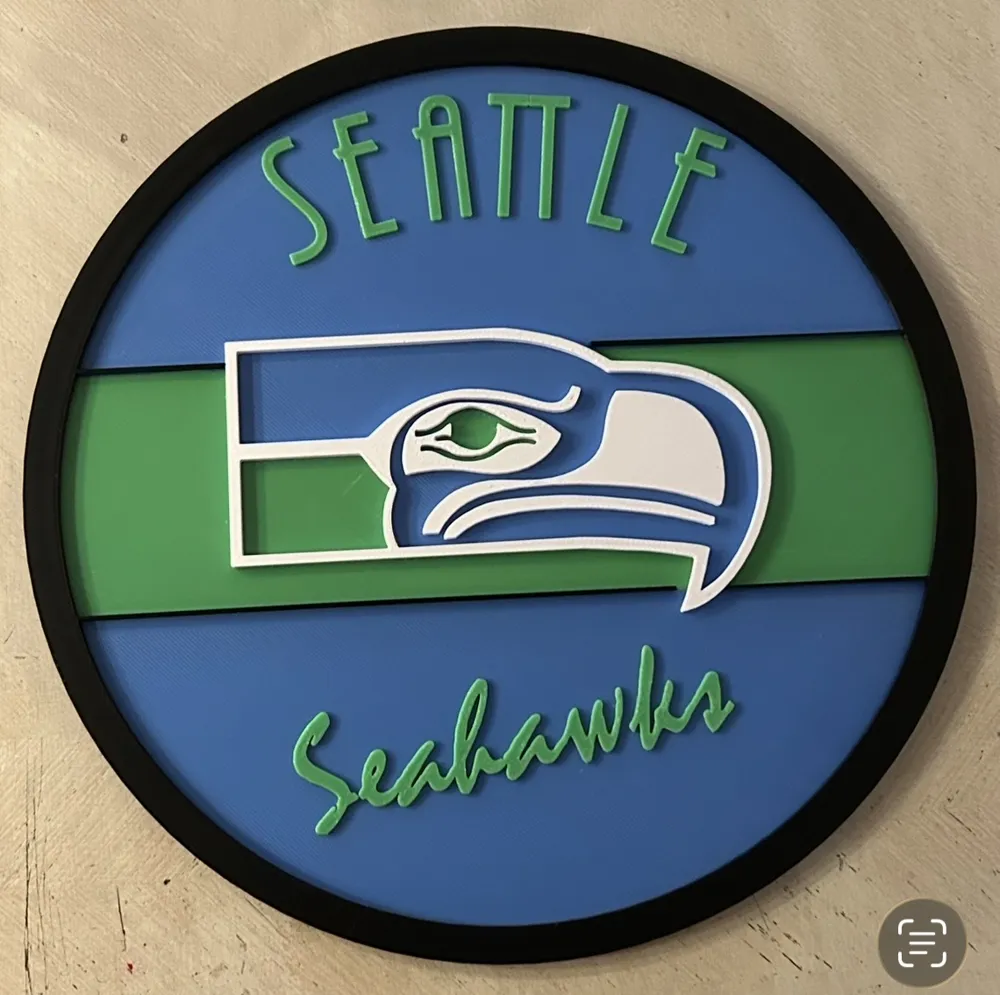 Seattle Seahawks Retro Fan Sign - Free 3D Print Model - MakerWorld