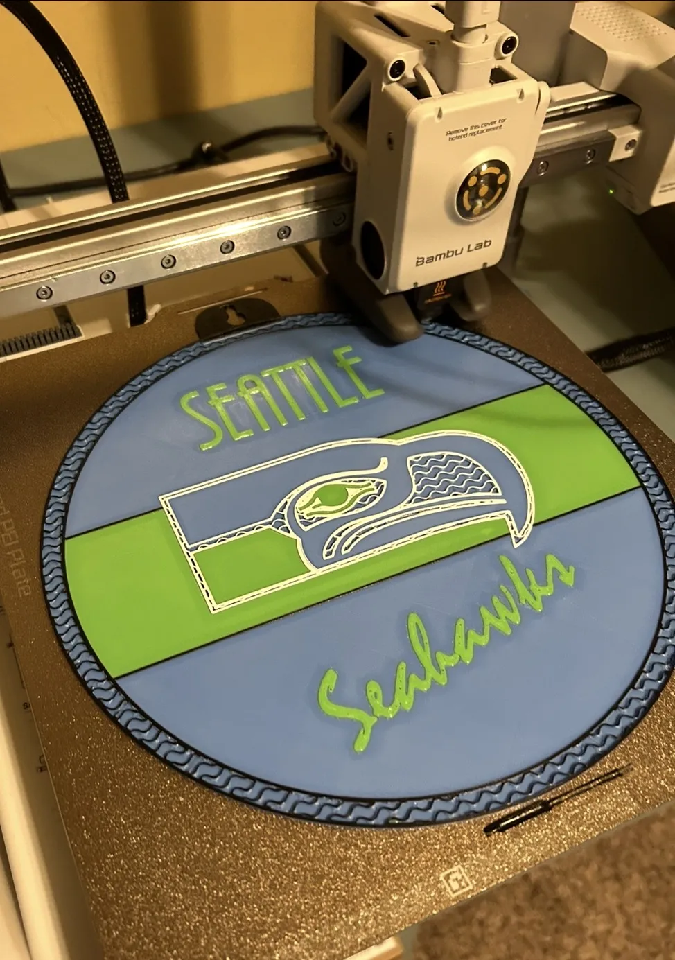 Seattle Seahawks Retro Fan Sign - Free 3D Print Model - MakerWorld