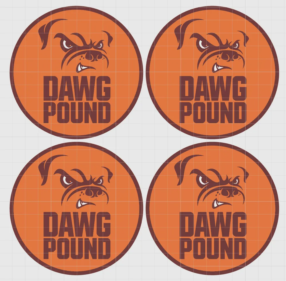 Cleveland Browns Dawg Pound Coaster Set - Free 3D Print Model - MakerWorld