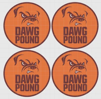 Cleveland Browns Dawg Pound Coaster Set by im1badmf - MakerWorld