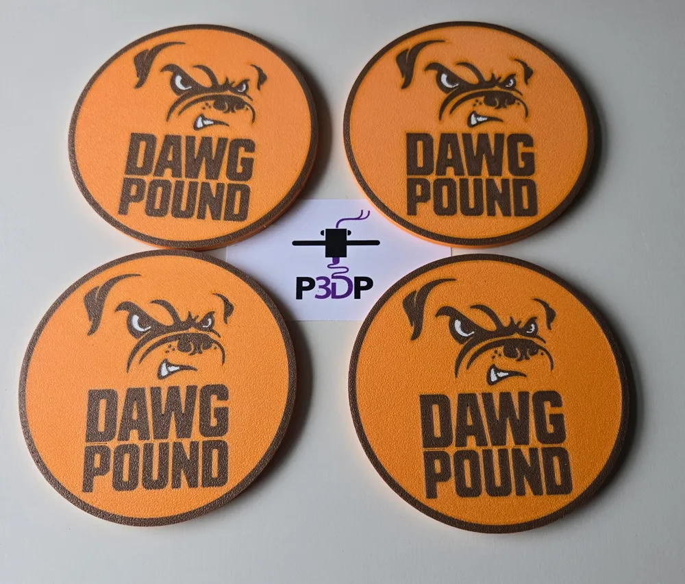 Cleveland Browns Dawg Pound Coaster Set - Free 3D Print Model - MakerWorld