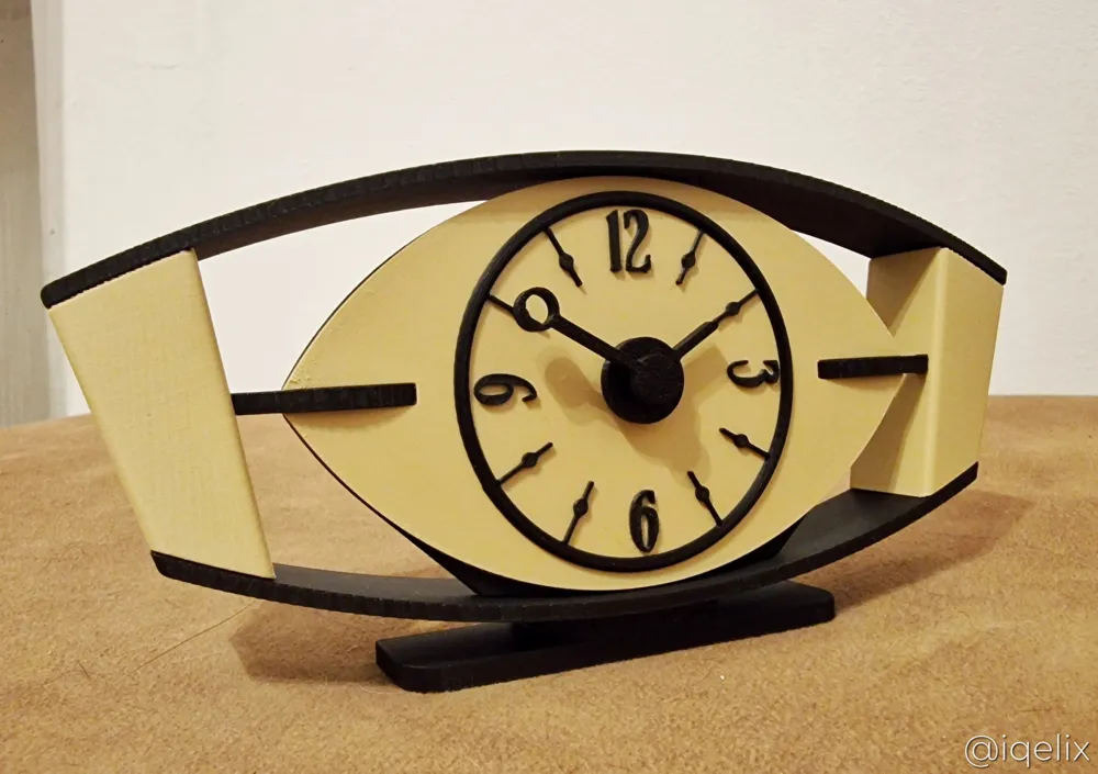 Mid-Century Atomic Eye Clock (Bambu Lab kit 011) by IQELIX - MakerWorld