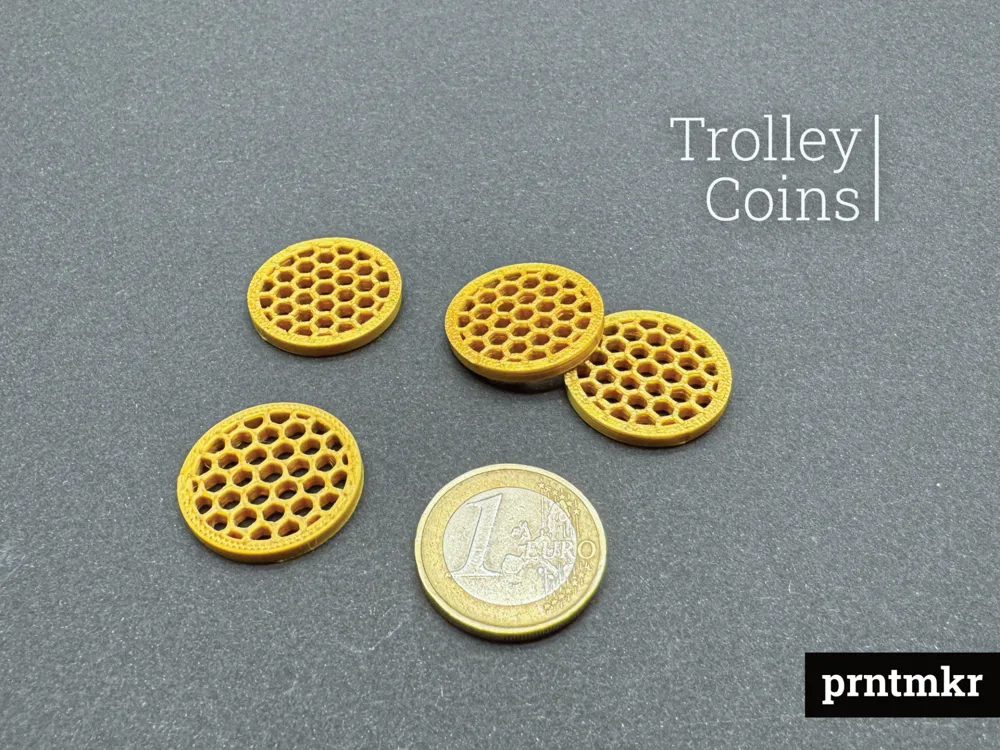 1€ Trolley Coins - Filament friendly - Free 3D Print Model - MakerWorld