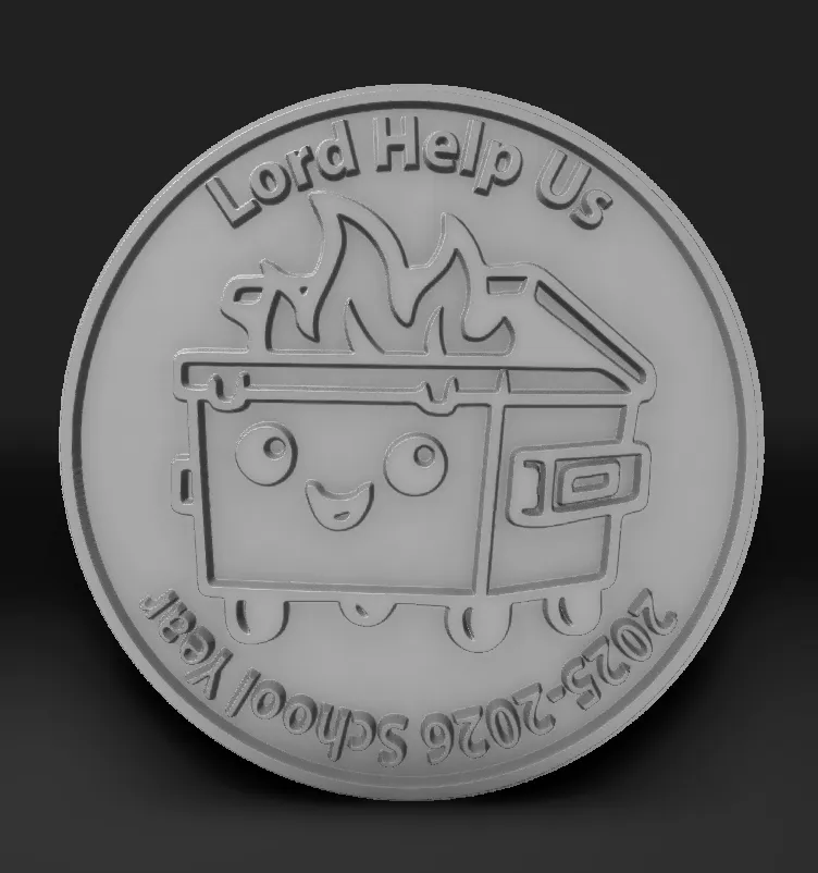 School Year Dumpster Fire Coin Remixed by DracoKat MakerWorld: Download ...