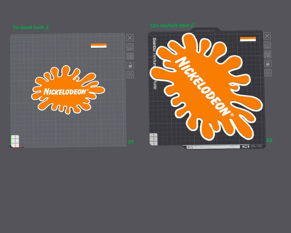 Nickelodeon vintage splat logo sign plaque 2-sizes - Free 3D Print ...