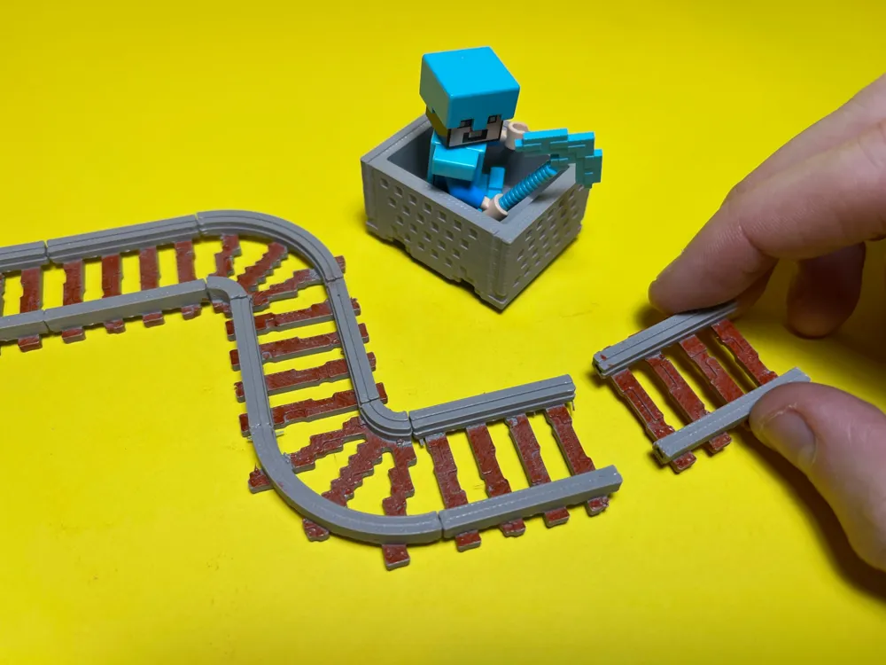 Mine Track - Modular Minecart Track by MM Printing - MakerWorld