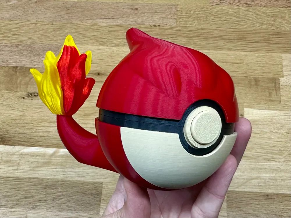 Charmeleon Ball - Pokemon - Pokeball Functional - Free 3D Print Model ...