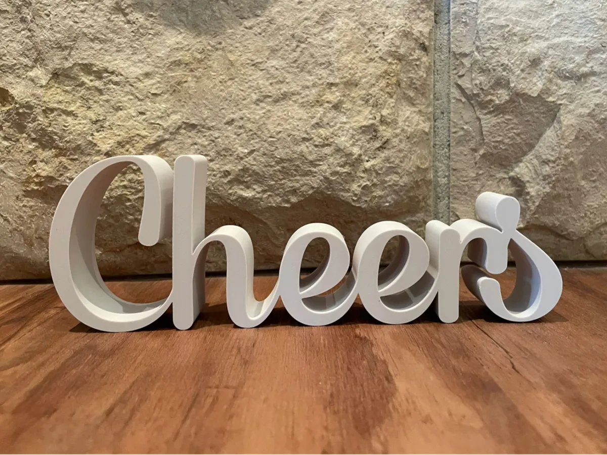 Elegant Cheers Lettering - Free 3D Print Model - MakerWorld