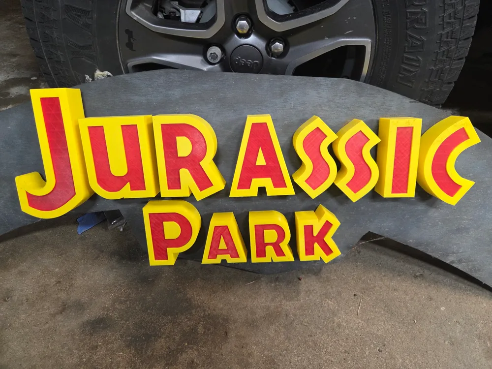 Jurassic Park Main Gate Lettering - Free 3D Print Model - MakerWorld