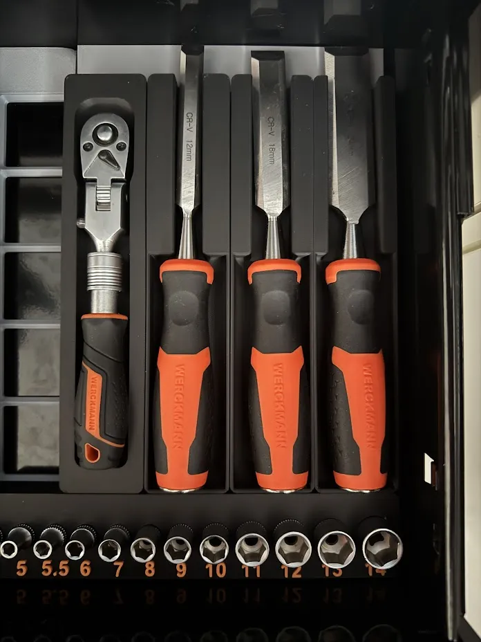 1×5 Gridfinity Werckmann Socket Set by Soldaat_EenkoornMakerWorld ...