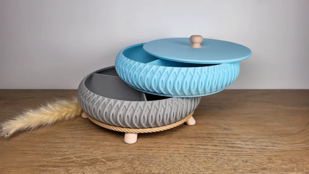 Stackable Bowl Tray - Curvy Waves 05 + Inlays by Art Design. 3D ...