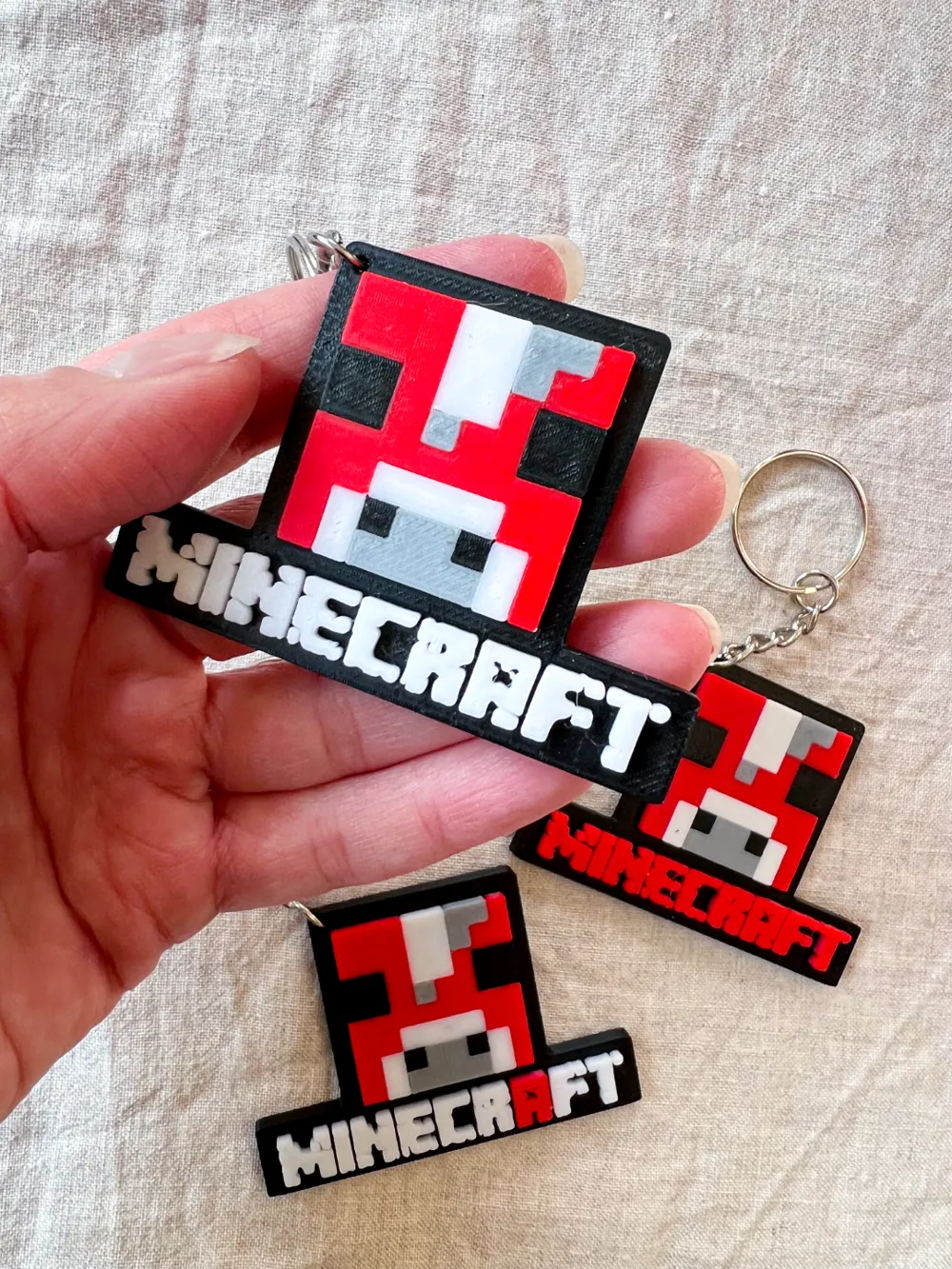 Minecraft Mooshroom keychain by Zagni MakerWorld: Download Free 3D Models