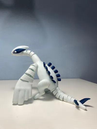 Flexi Lugia Print in Place by Big Simi MakerWorld: Download Free 3D Models