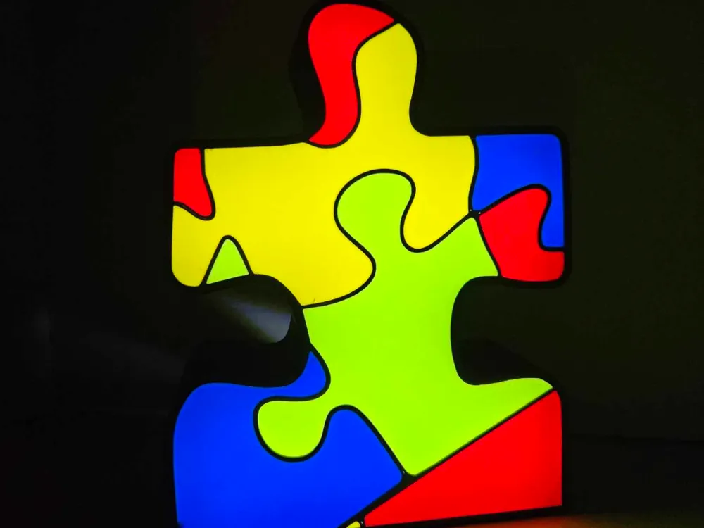 Autism awareness puzzle piece light box by johnsrestoandfab MakerWorld ...