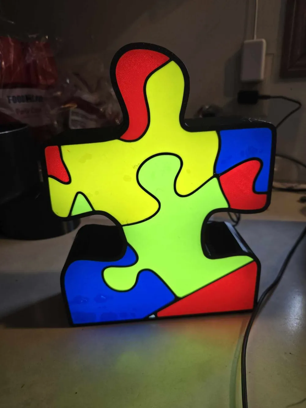 Autism awareness puzzle piece light box by johnsrestoandfab MakerWorld ...