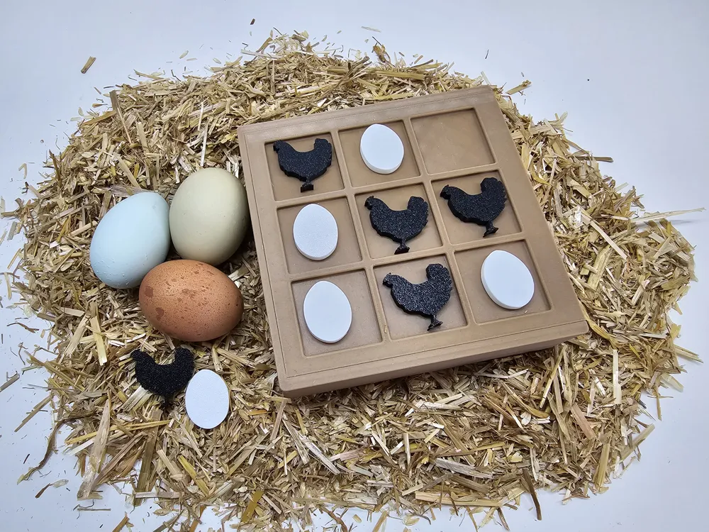 Chicken or the Egg - Tic Tac Toe - Free 3D Print Model - MakerWorld
