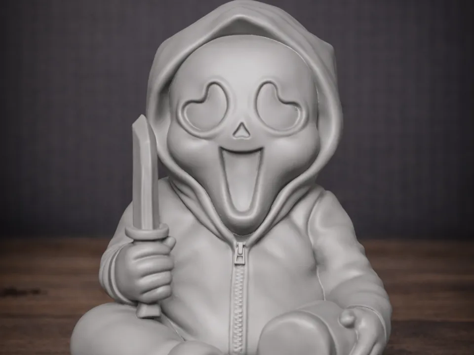 Baby Ghost Face Figure - Free 3D Print Model - MakerWorld